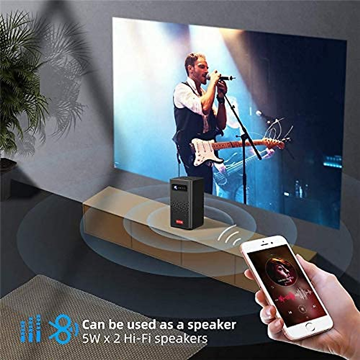 DROOS P20 Mini Portable Pico Smart Android WiFi 1080P Screenless TV LED DLP Projector for Mobile Smartphone 4K Cinema (Size : Upda(projectors)