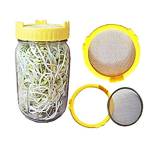 Plastic Sprout Lid,Stainless Steel Split Sprouting Lids for Sprouts Broccoli Alfalfa Mustard Mung Beans (Colorful)