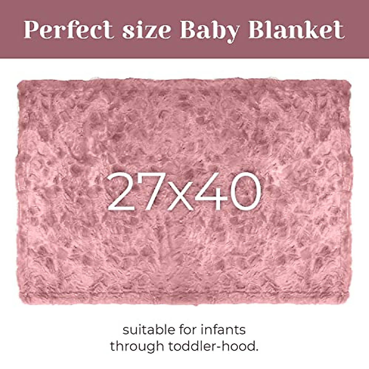berry bebe Luxury Receiving Blanket, Personalized Baby Blankets, Personalized Baby Gifts, Boutique Style for Girl Size 27x40 Inch (Mauve)