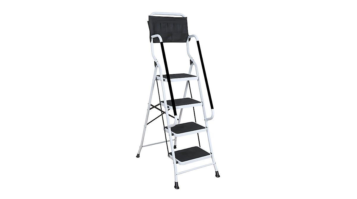 Sturdy 4-Foot Step Ladder with Safety Handrails
