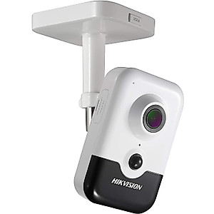 Hikvision Indoor 4MP DS-2CD2443G0-IW PoE Cube Camera 2.8mm Lens with Build in SD Slot, Wi-Fi, Two Way Audio, English Version, Replacement Model for DS-2CD2442FWD-IW