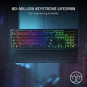 Razer BlackWidow V3 Mechanical Gaming Keyboard: Yellow Mechanical Switches - Linear & Silent - Chroma RGB Lighting - Compact Form Factor - Programmable Macro Functionality, Classic Black