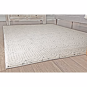 CosmoLiving by Cosmopolitan Chanai CN40A Sandstone Geometric Contemporary Area Rug, 6'0"x9'0"