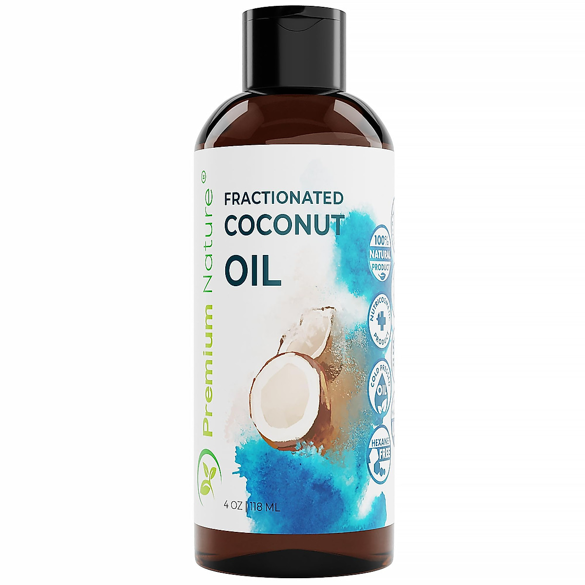 Fractionated Coconut Oil Massage Oil Cold Pressed Pure Oil Best Carrier Oil for Essential Oils Mixing for Skin Fractionated Coconut Oil for Essential Oils Body Oils for Women Dry Skin Moisturizer 4oz
