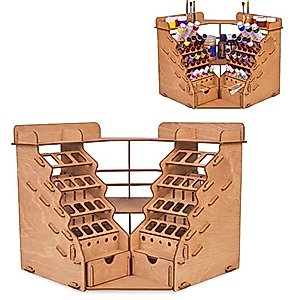 PLYDOLEX Corner Paint Tube Organizer for 30 Paint Tubes and 16 Paint Brushes - Paint Tube Storage Intended for Watercolor, Oil and Acrylic Paints (Requires Assembly)