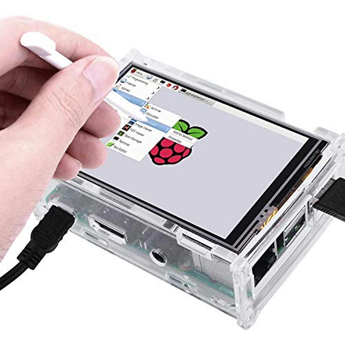 kuman 3.5 Inch Touch Screen with Protective Case 320x480 Resolution TFT LCD Display for Raspberry Pi 3B+, 2B, B+