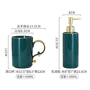 WYKDD Set Nordic Bathroom Bathroom Toilet wash Combination Set Household Ceramic mouthwash Cup