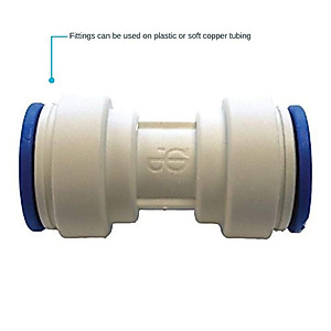 John Guest Speedfit 5/16 Inch OD Union Connector, Push to Connect Plastic Plumbing Fitting, White, NC2112P