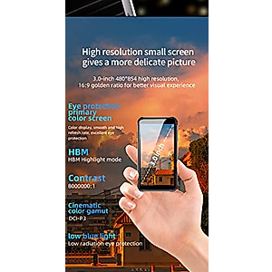 SUDRID Mini Smartphone, Unlocked Smartphone The World's Smallest Cell Phone 3.0 Inches Android Mini Phone 2G+32G Quad Core 5.0MP Dual SIM Tiny Child Phone Unlocked 3G Mobile Phone (White)