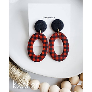 KEOKER Buffalo Plaid Silk Screen for Polymer Clay, Checker Silk Screen Stencils for Polymer Clay, Printing on Clay & Other Jewelry Clay Earrings Decoration, Each 6" X 3.8" (Buffalo Plaid)