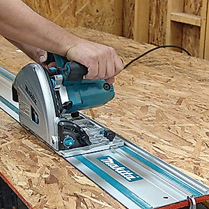 Makita SP6000J1 6-1/2" Plunge Circular Saw Kit, with Stackable Tool case and 55" Guide Rail, Blue