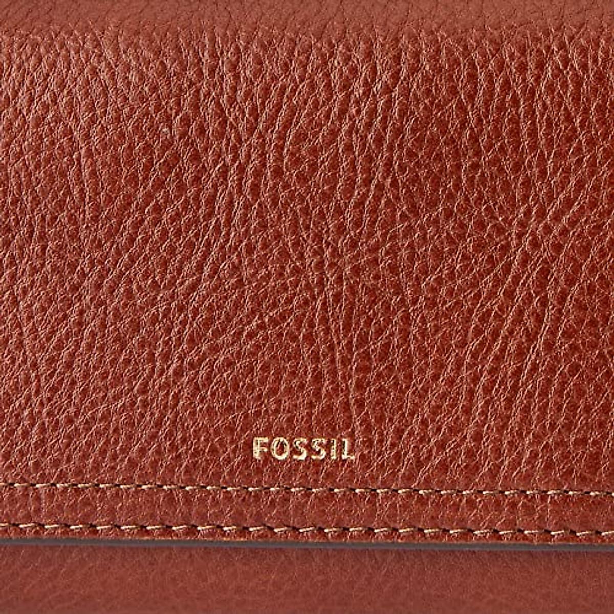 Fossil Women's Logan Leather Wallet RFID Blocking Flap Clutch Organizer, Brown (Model: SL7833200)
