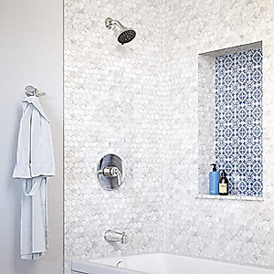 Symmons 5502-1.5-TRM Elm Single Handle 5-Spray Tub and Shower Faucet Trim ,Chrome - 1.5 GPM (Valve Not Included)