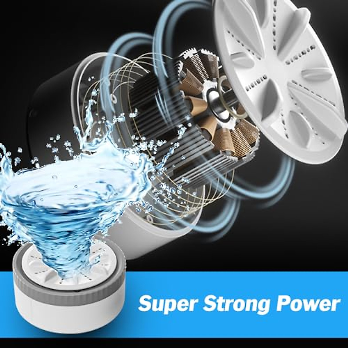 Portable Washing Machine USB Powered Mini Washer Turbine 3 Modes Travel Washing Machine for Business Trip, Home,Apartment, College Rooms, Portable Washing Machine