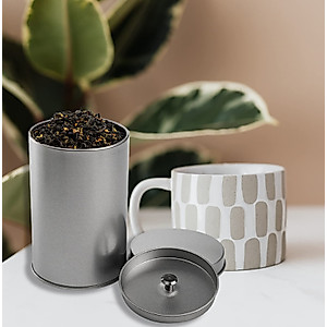 Yesland 6 Pack Tea Tin Canister with Airtight Double Lids, 12 Oz Tin Can Box and Small Round Kitchen Canisters for Loose Tea, Coffee, Candy, Herbs and Spices(Silver)