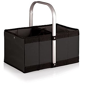 ONIVA - a Picnic Time brand Urban Basket Collapsible Tote, Utility Tote Bag, Folding Reusable Grocery Bag with Handle, (Black)