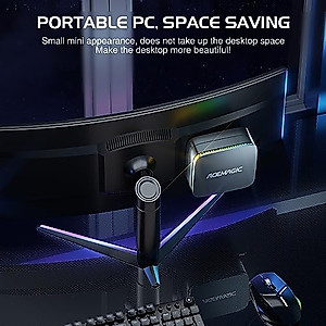 Mini PC RGB AK1 Plus, Intel N95(up to 3.4GHz) 12th Gen Processor Mini Desktop Computer, 16GB RAM 512GB SSD, Dual 4K HDMI, Windows 11 Small PC, 2.4/5G WiFi, Bluetooth, Business/Office/HTPC