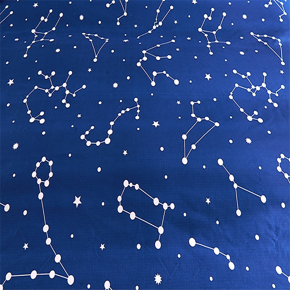 EsyDream Home Bedding,Blue Color Constellation 4PC Duvet Cover Sets,Space Style Kids Bedding Sets,Cotton & Microfiber (No Comforter),Twin Size (4pc Set)