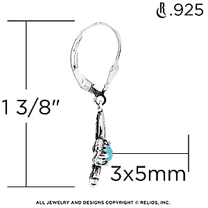 American West Jewelry Sterling Silver Women's Drop & Dangle Earrings Blue Turquoise Gemstone Hummingbird Design