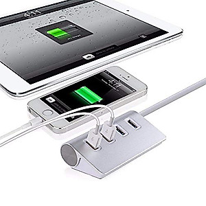 Lysee Data Cables - 4 Port USB 3.0 Hub Splitter Aluminum Adapter High Speed for PC Laptop Mac