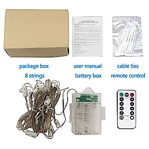 PULIVIA Patio Umbrella Lights Outdoor Strings Lights with 104 LEDs 8 Lighting Modes Remote Control, Battery Operated Waterproof Umbrella Lights 2022 Upgraded, Warm White Battery not Included