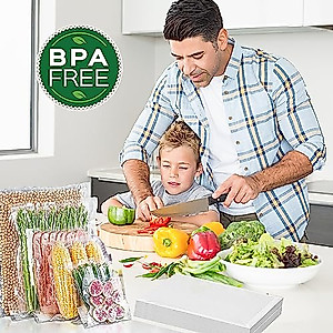 Hydsto 100 Pcs 3.9" x 7.8" Vacuum Sealer Bags with BPA Free and Puncture Prevention, Vacuum Sealer Bags for Food, Sous Vide Vacuum Sealer PreCut Bags