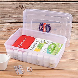 Sadstory 11 Quart Clear Plastic Storage Containers with Lid, Plastic Storage Bin, 2 Packs