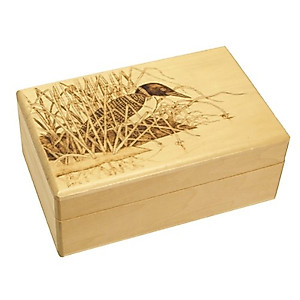 Walnut Hollow Unfinished Wood Roomy Box with Hinged Lid for Arts, Crafts and Home Decor Brown