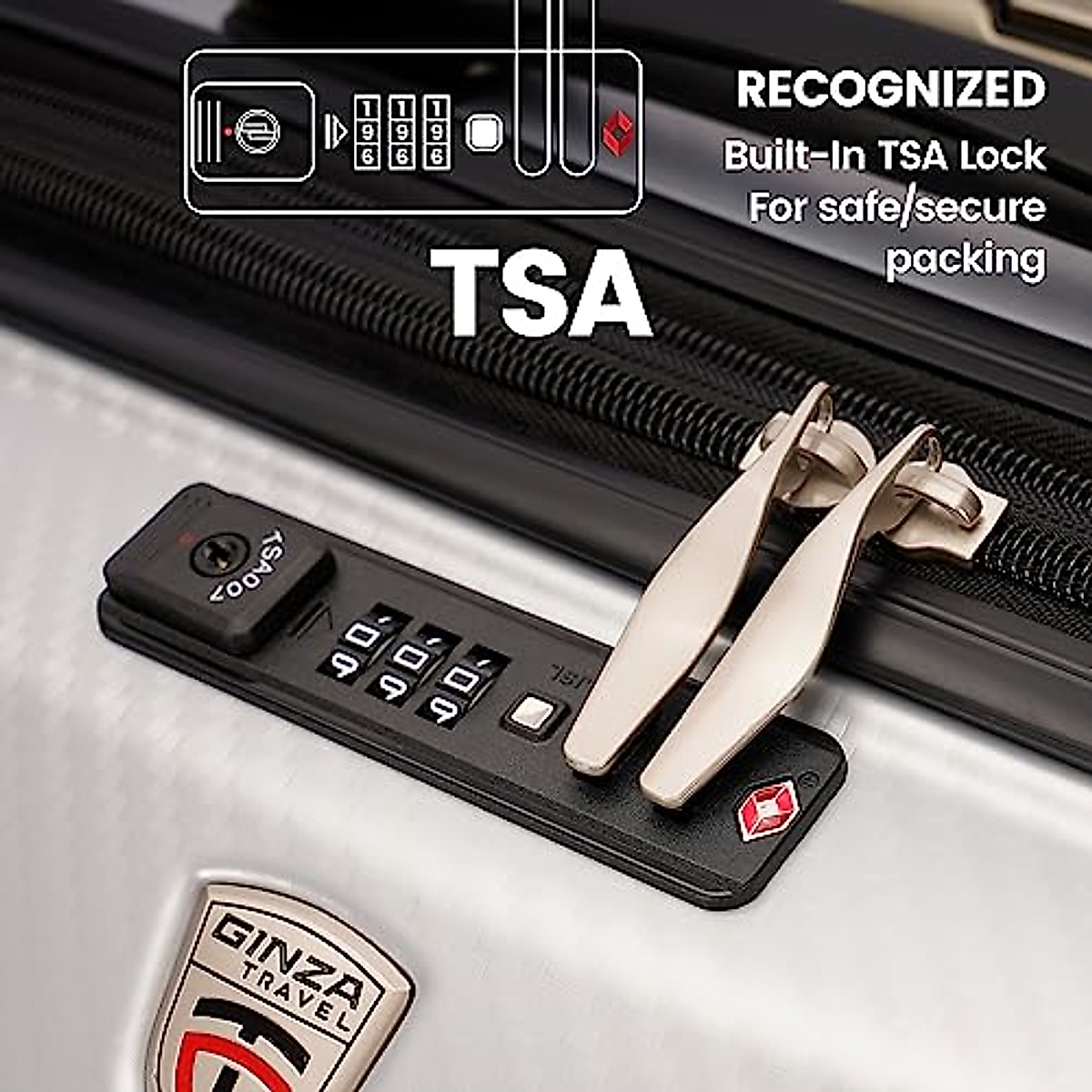 GinzaTravel Luggage Expandable 3 Piece Sets Rare Color PC+ABS Suitcase Set with Smooth wheels and TSA lock…