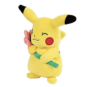 Pokémon 8" Pikachu with Flower Plush - Officially Licensed - Quality & Soft Stuffed Animal Toy - Add to Your Collection! - Gift for Kids & Fans of Pokemon