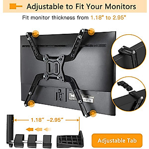 ErGear VESA Mount Adapter, Universal Non-VESA Monitor Stand Adapter for 17 to 27 Inch Screens, VESA Bracket 75x75 mm - EGMUA4