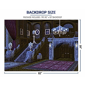 Allenjoy 7x5ft Halloween Haunted House Backdrop Middle Ages Retro Spooky Deserted Spider Web Stairs Background Decor Photography Photoshoot Studio Booth Props