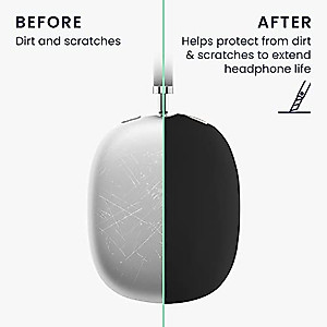 kwmobile Silicone Covers Compatible with Apple AirPods Max (Set of 2) - Ear Cups Cover Case - Black