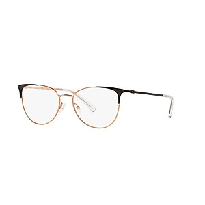 A|X ARMANI EXCHANGE Women's AX1034 Cat Eye Prescription Eyewear Frames, Matte Rose Gold/Black/Demo Lens, 52 mm