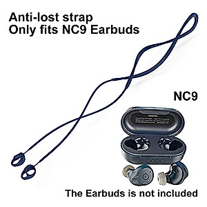 smaate Anti-Lost Strap Compatible with TOZO NC9 Earbuds, Soft Silicone Cord for Sports