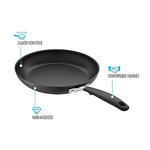 OXO Good Grips Non-Stick Pro Dishwasher safe 10" Open Frypan & Good Grips Non-Stick 12" Open Frypan,Gray,12'' Frypan