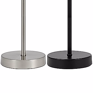 Catalina Lighting 17842-031 Modern Stick Accent Table Lamp with Pull Chain and White Fabric Shade, 19", Classic Black