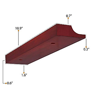 Rustic State 2 Sectional Adjustable Under Cabinet Mount Wood Stemware Rack Hanging Shelf Glassware Holder Bar Organizer with up to 6 Wine Glass Storage 11 Inch Deep Mahogany