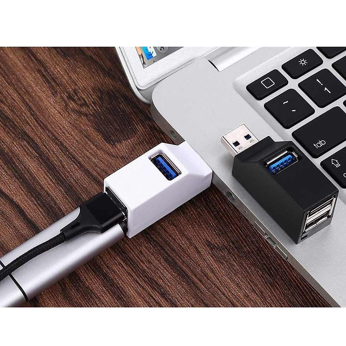 3 Ports USB 3.0 HUB, USB3.0 to USB3.0 2USB2.0 for PC Laptop Notebook Tablet (Black)