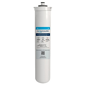 Aquasure Fortitude Compact 10K Gallons Under Sink Multi-Purpose Replacement Filter with Carbon/KDF/Siliphos Anti-Rust Media, Reduces Chlorine, Chemicals, Scale, Bad Taste & Odor for AS-FC50-CKS