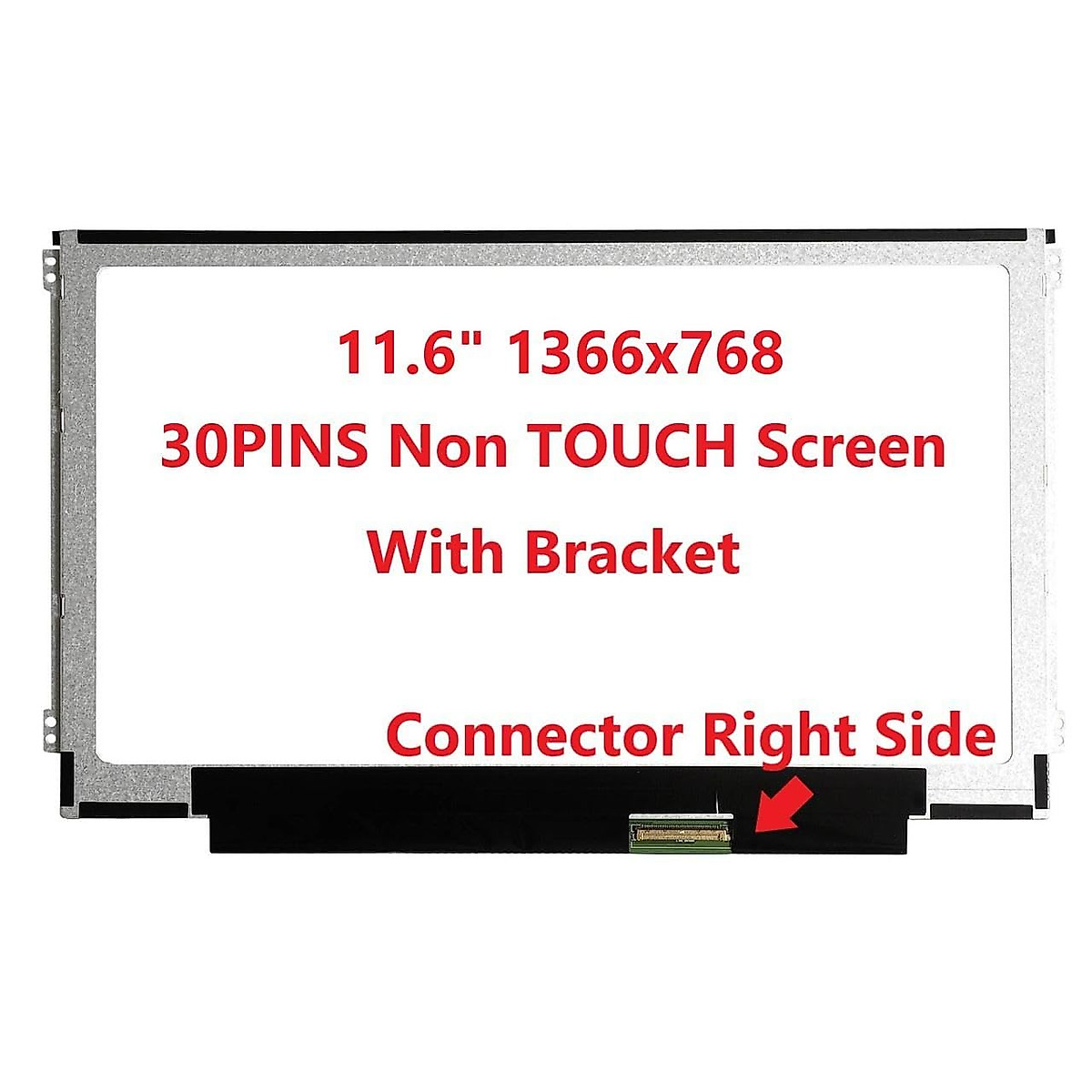 Fullcom Tech 11.6 inch Screen Compatible with AUO B116XTN02.3,B116XTN02.1 Slim 30 PINS Laptop Replacement Screen