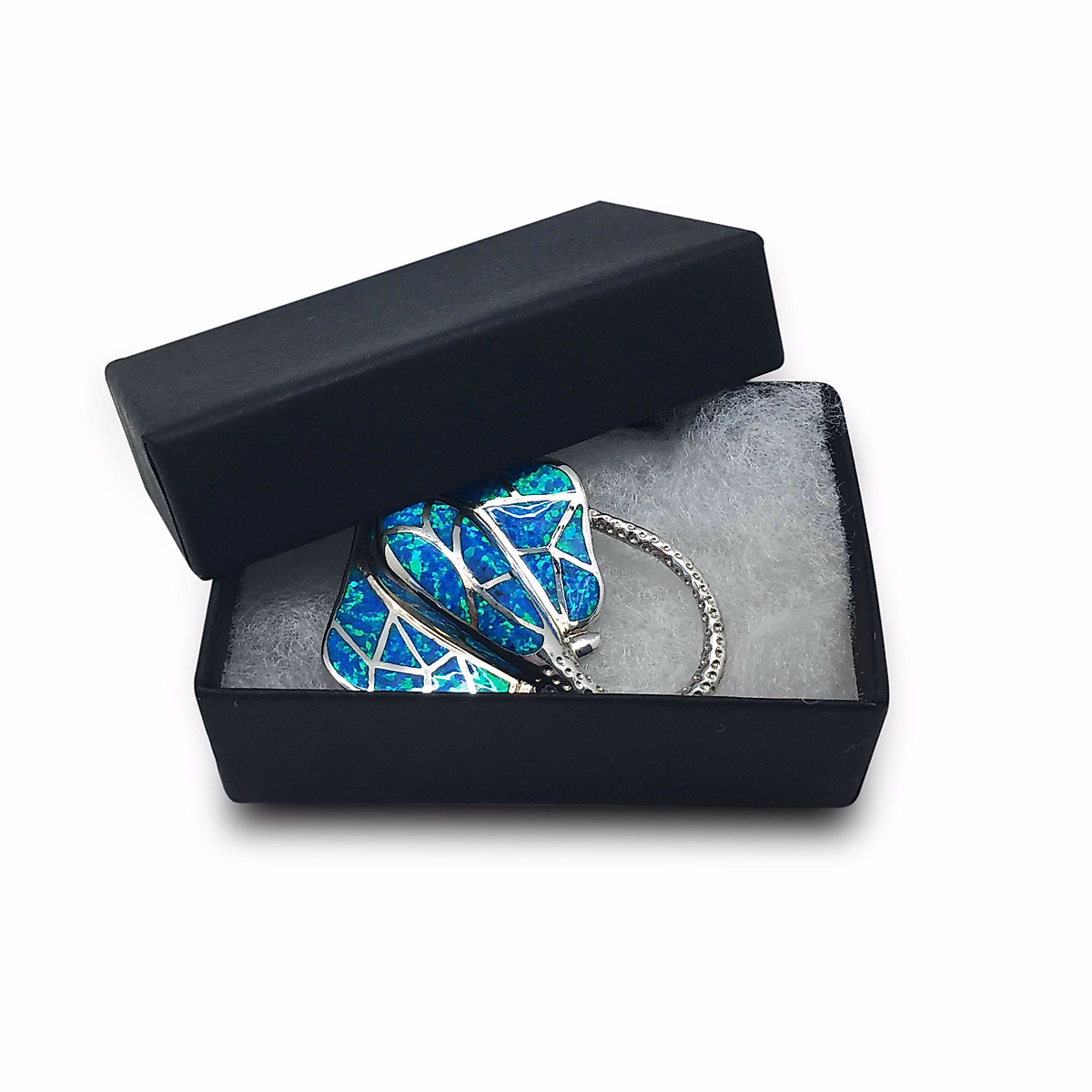 The Display Guys – Cardboard Jewelry Boxes With Cotton – 100 Pack – Matte Black – #21 (2 5/8" x 1 5/8" x 1")