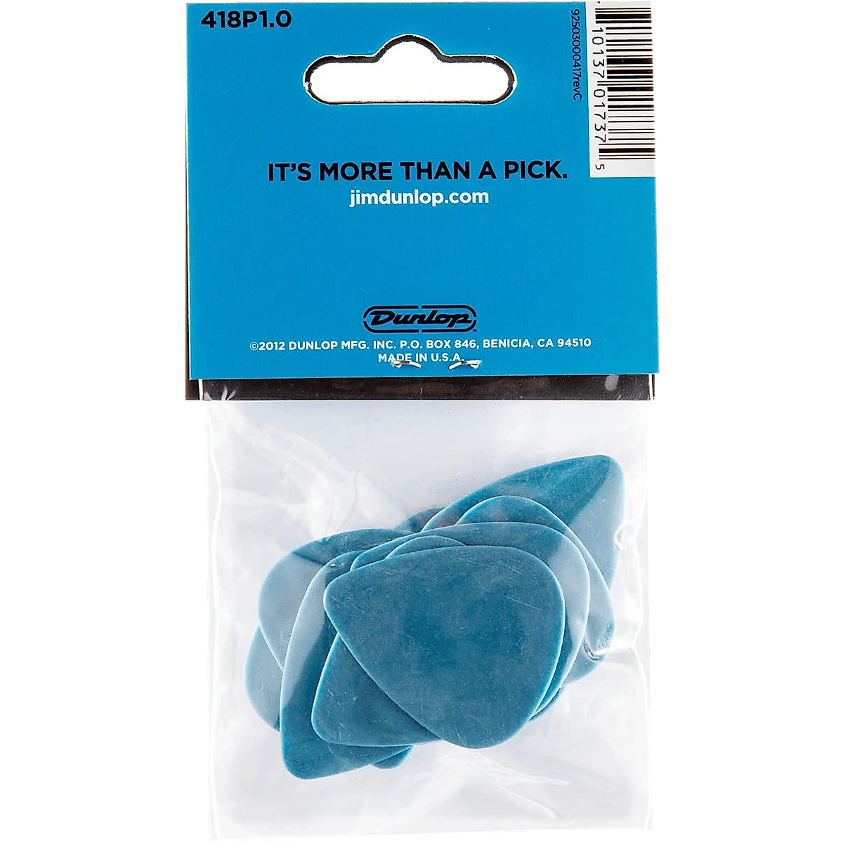 DUNLOP 1.0mm Blue Guitar Pick-12 Pack Tortex Standard (418P1.0)