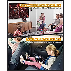 WONNIE 17.9’’ Large Portable DVD/CD Player with 6 Hrs 5000mAH Rechargeable Battery, 15.4‘’ Swivel Screen，1366x768 HD LCD TFT, Regions Free, Support USB/SD Card/ Sync TV , High Volume Speaker