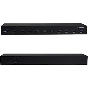 10 Port USB 3.1 Gen I Hub (5Gbps) - 19 Inch 1U Rack Mount