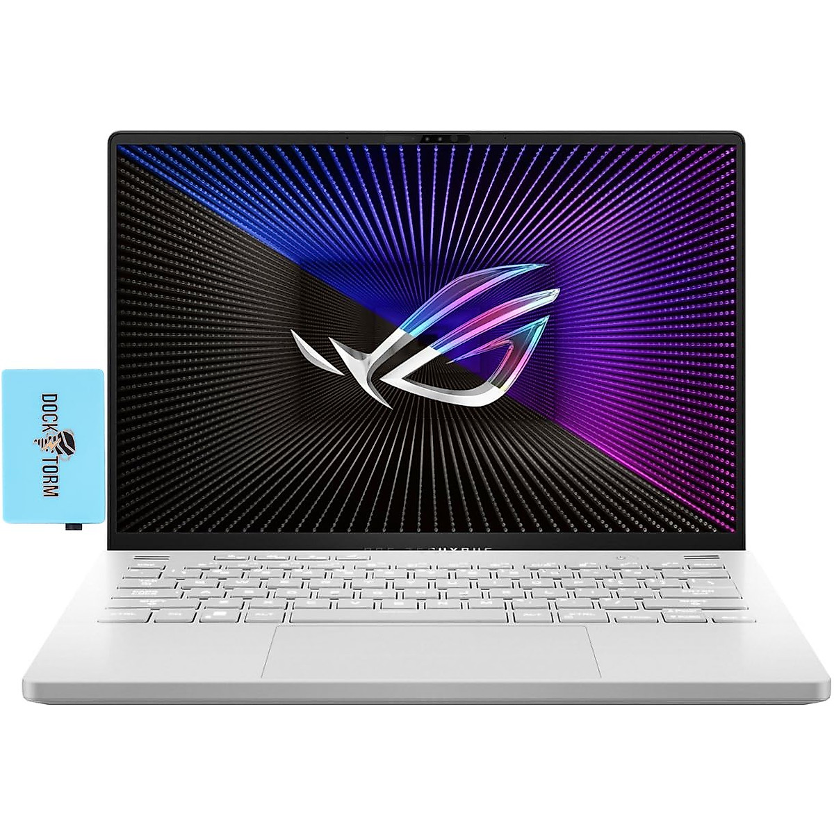 ASUS Zephyrus G14 Moonlight White Gaming Laptop 14.0" 165 Hz WQXGA (AMD Ryzen 9 7940HS 8-Core, GeForce RTX 4060 8GB, 24GB DDR5, 1TB PCIe SSD, RGB KYB, WiFi 6, BT 5.3, Win 11 Home) w/Dockztorm Hub