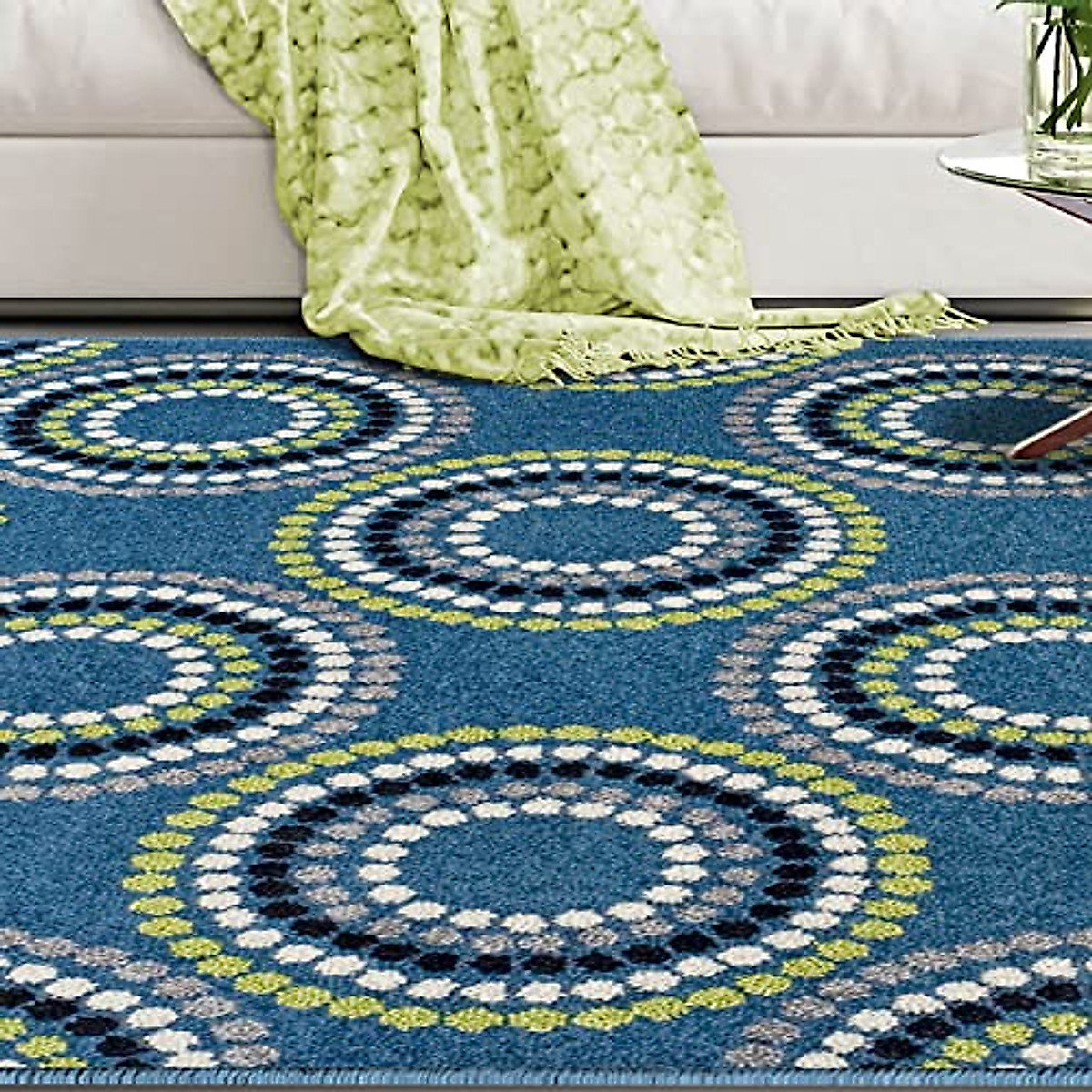 Superior Burgess Collection, 6mm Pile Height with Jute Backing, Quality and Affordable Area Rugs, 6' x 9' Blue