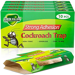 Qualirey Roach Killer Indoor Sticky Roach Traps Glue Cockroach Killer Infestation Home Cockroach Trap for Indoor Home Pest Bug Insect Control 8.66 x 7.6 Inch(40 Pcs)