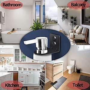 TRINENOX Non-Drilling Adhesive Shower Gel Bottle Rack, Soap Bottle Dispenser Holder Wall Mount, Hand Pump Bottles Dispenser Stand Hanging Rack Shampoo Standing Shelf Storage Holder Bracket(4 Black L)