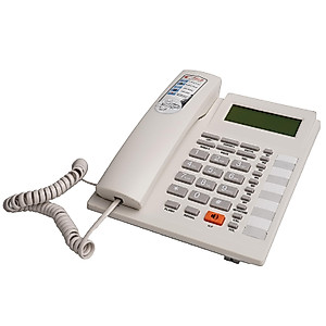 FLIGBLZ Corded Telephone Landline Telephone, Dual Interface Wired Telephone Big Button Landline Phones with Caller Identification Suitable for Office, Front Desk, Home, Hotel, Corded Landline (White)